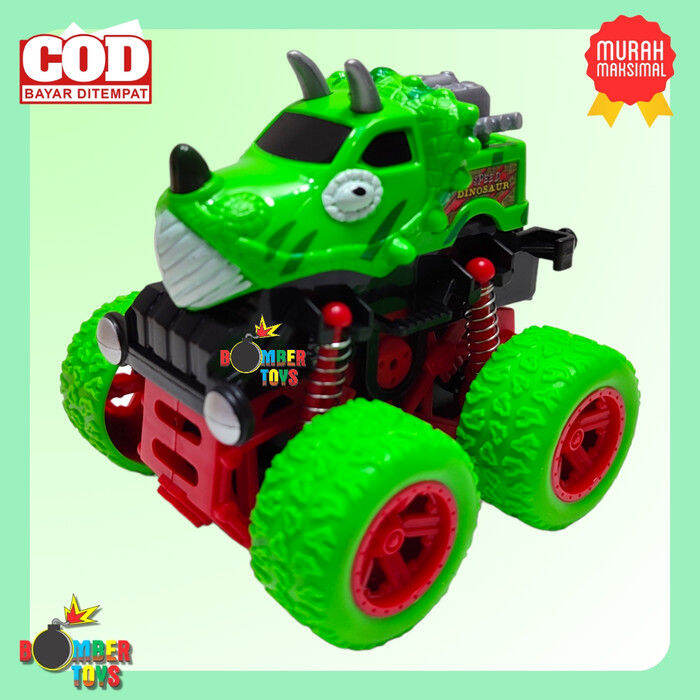 Mainan Anak Mobil Zap Dino Monster Truck Jip Off Road Inertial 4WD ...