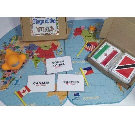 100/200 pcs flags with GiftBox / WORLD FLAG flashcards / drill cards ...