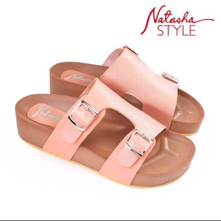 Natasha Ladies Slipper Asena 1'Heel Wedge Man-made Leather/Rubber NLS ...