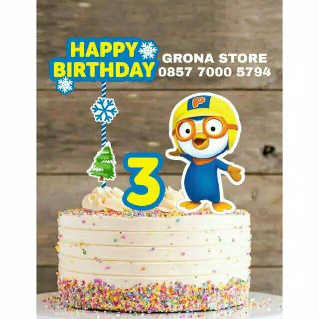 Hiasan Kue dengan tema PORORO / TOPPER CAKE PORORO | Lazada Indonesia