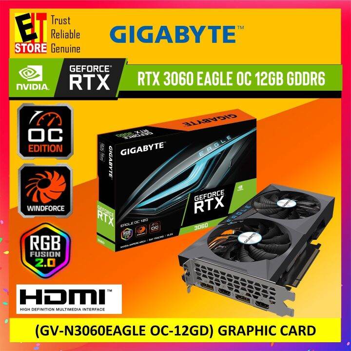 Gigabyte Rtx 3060 Eagle Oc 12Gb Gddr6 Kad Grafik (GV-N3060EAGLE OC-12GD ...