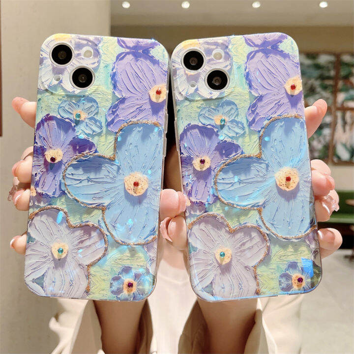 เคสซิลิโคนนิ่มลายดอกไม้ภาพวาดสีน้ำมันสำหรับ OPPO A78 4G เคสโทรศัพท์กัน ...