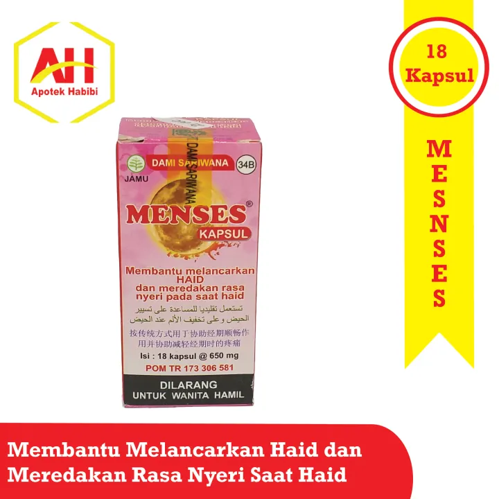 Menses Mences Mencec Kapsul botol 18 kapsul Obat pelancar haid Obat ...