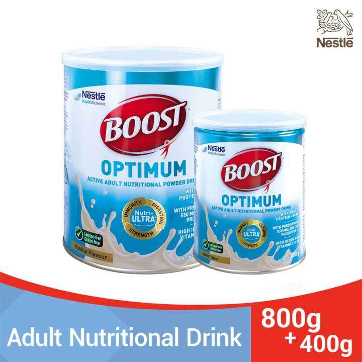NESTLE BOOST Optimum Vanilla Milk Powder 800g with 400g | Lazada PH