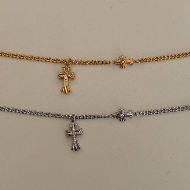 HER OBJECTIVE_HER DOUBLE CHROME PENDANT NECKLACE | Lazada.co.th