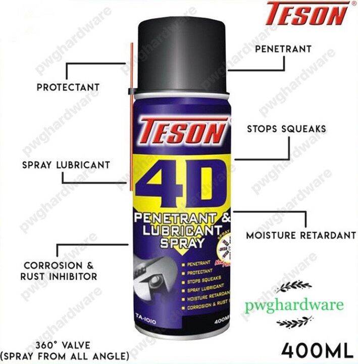 TESON WD-4D PENETRANT & LUBRICANT SPRAY 400ML / TESON ANTI RUST 400ML ...