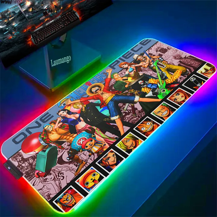 RGB Anime Mouse Pad Gamer Deskmat Mousepad Xxl Gaming Accessories ...