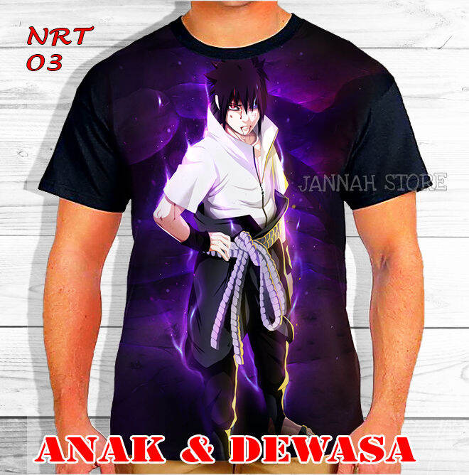 Baju Kaos Sasuke Chakra Susanoo Anime Naruto 3D Printing Jannah Cloth ...