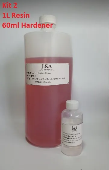 Fiberglas DIY 1 Liter Sets (F2) - 1 Liter Resin with 60ml Hardener ...