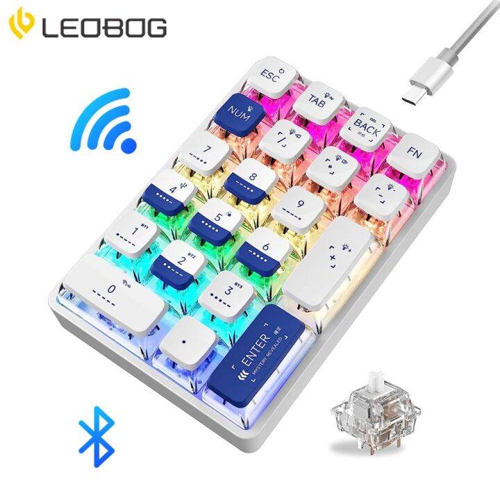 LEOBOG K21 Bluetooth Number Pad Mechanical Numeric Keypad 21 Key ...