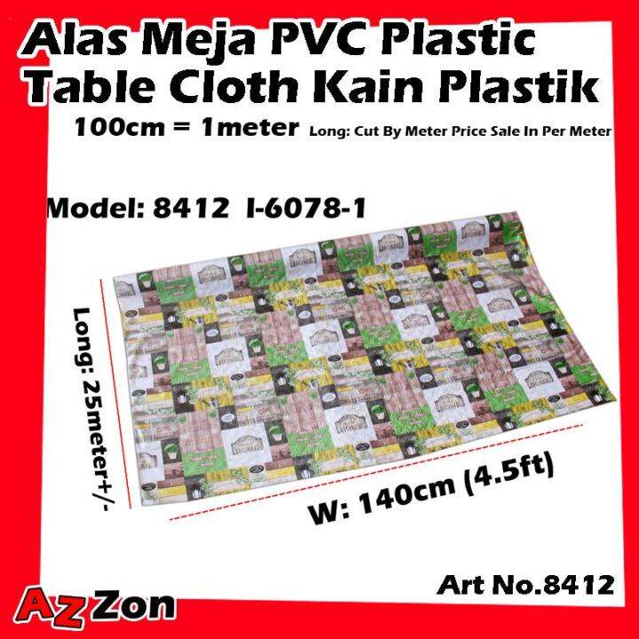 Alas Meja PVC Plastic Table Cloth Kain Plastik High: 140cm Long cut Per ...