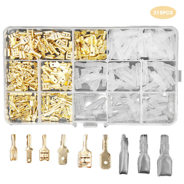 315 pcs Female Male Electrical Spade Wire Butt Connectors Lugs Battery ...