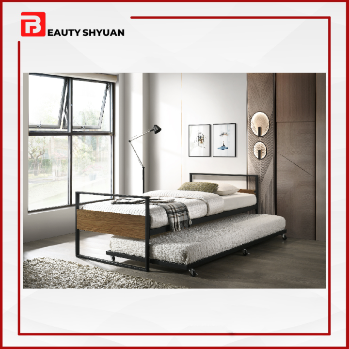 HILSON Metal Single Bed Pull Out Bed Single Metal Bed Frame Pull Out ...