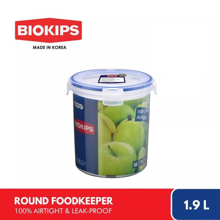 Biokips Round Food Keeper 1.9L | BPA Free | 100% Airtight and Leakproof ...