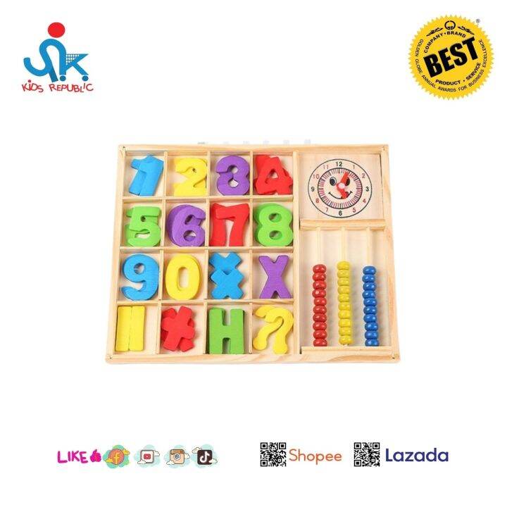 Early Learning Computation Study Box Numeric Abacus Puzzle Wooden toys ...