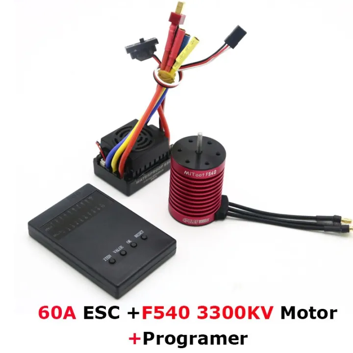 1:10 RC Car Part Waterproof F540 3000KV 3300KV 3930KV 4370KV Brushless Motor W/60A ESC For RC 1/ ...