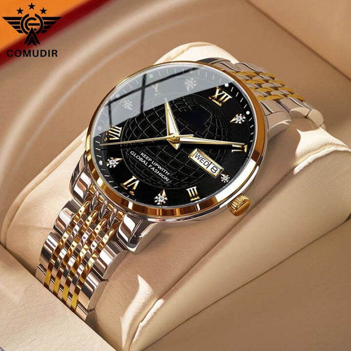 COMUDIR นาฬิกาควอตซ์ธุรกิจแฟชั่นนาฬิกาข้อมือสำหรับผู้ชายนาฬิกาข้อมือ ...