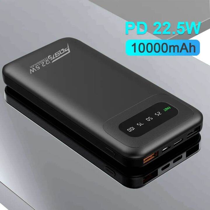 Power Bank 10000mAh 22.5W PD Fast Charging Powerbank Portable External Battery Charger For ...