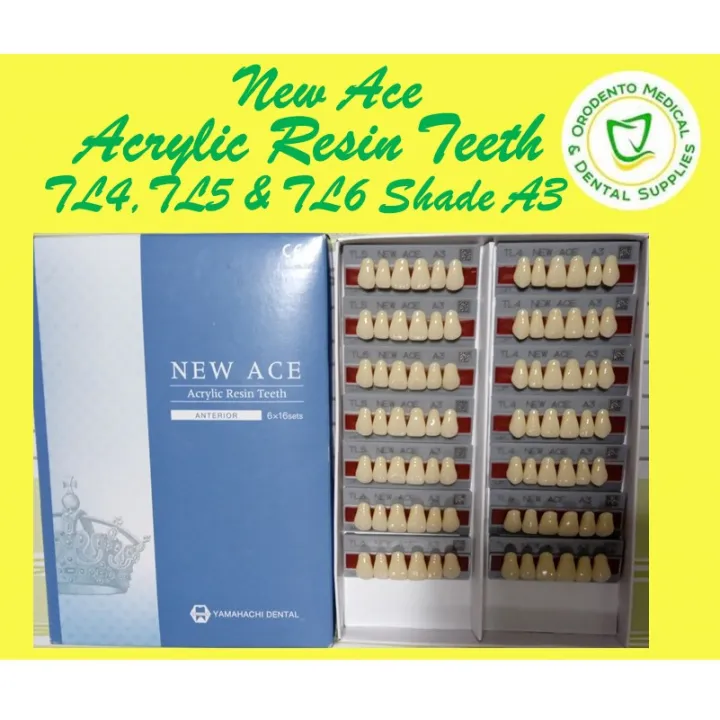 New Ace Acrylic Resin Teeth Upper Anterior Insicors & Canine Shade A3 ...