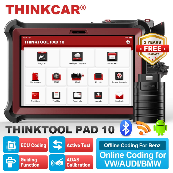 THINKCAR THINKTOOL PAD10 Professional ECU Coding Programming OBD2 ...