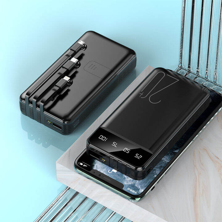 100000mAh Powerbank Original Power Bank Built-in Cable TYPE C ...