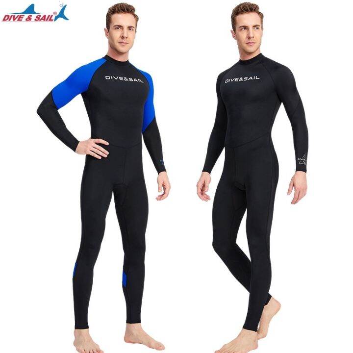 Super Stretch Men Wetsuit Back Zip Full Body One Piece Diving Suit for ...