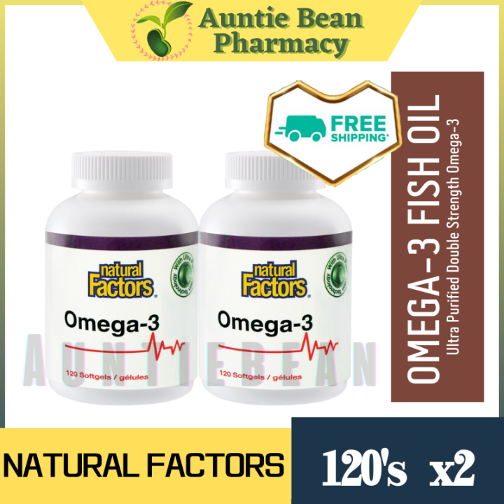 [ FREE SHIPPING ] Natural Factors Omega-3 Fish Oil 120 softgel x 2 ...