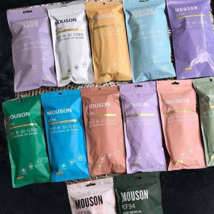 MASKER MOUSON & CAREION KF94 4 ply & EARLOP 3 ply EMBOS MOUSON ORIGINAL ...