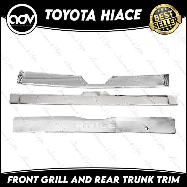 Toyota Hiace 2019-2022 Front Grill and Rear Trunk Trim (Chrome) 2nd ...