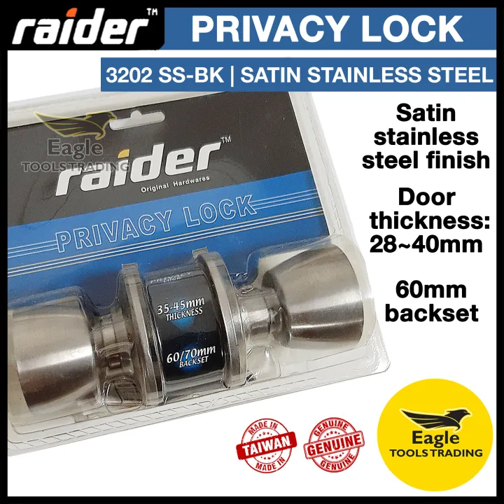 Raider Privacy Lock 3202SS | Door Knob, Door Lock | Satin Stainless ...