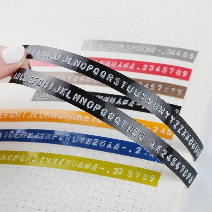 9mm 3D Universal Tag Tape Black Convex Label Tape Manual Embossing ...