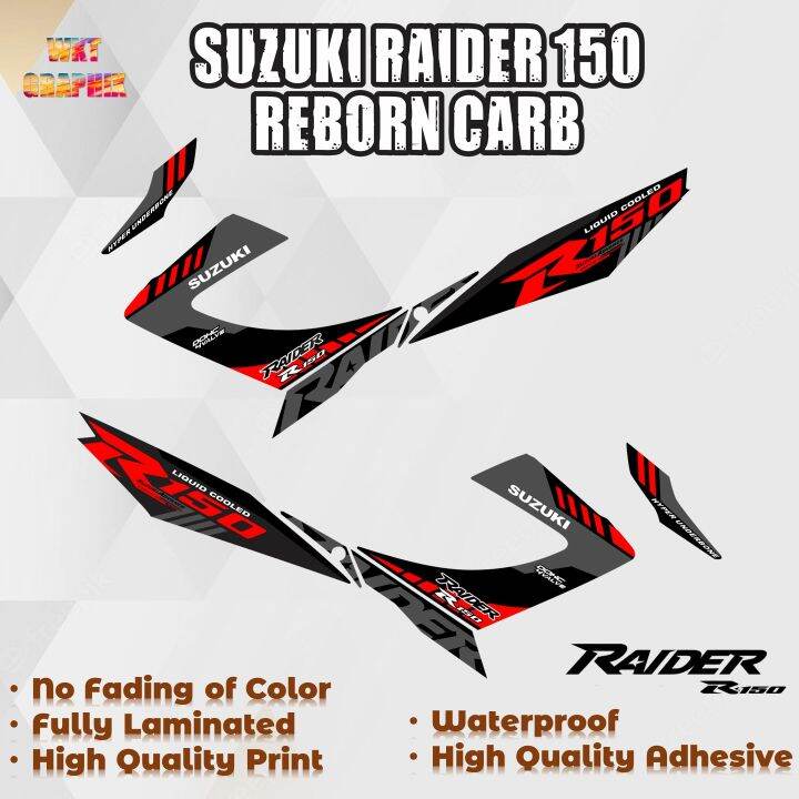SUZUKI RAIDER 150 REBORN CARB MOTORCYCLE STICKER / DECALS (LAMINATED ...