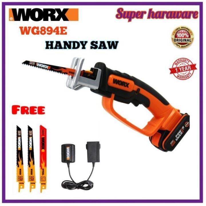 WORX WG894E 20V Lithium-Ion Handy Saw with 2.0 Ah Powershare Battery ...