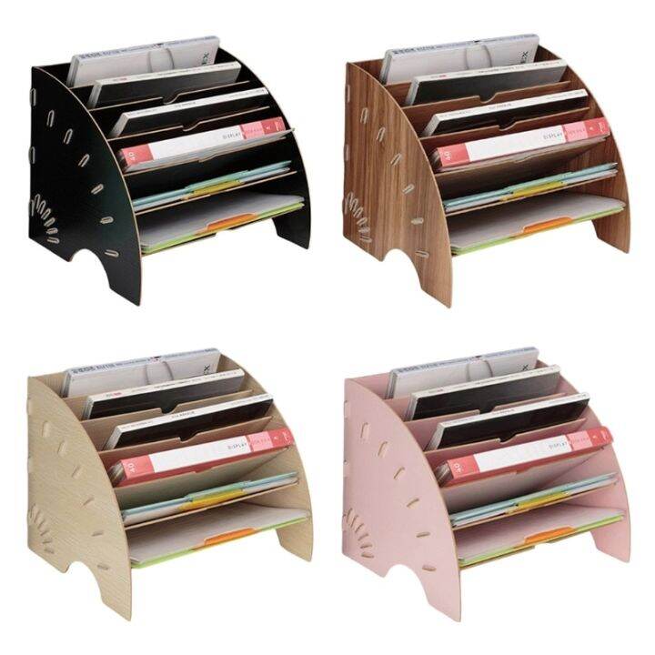 [Hot K] Fan-Shaped Wooden Desktop File Holder Office Desk Organizer DIY ...