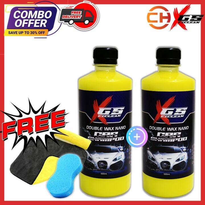 G5 EZclean TWIN PACK Double Wax Nano Wax Car Shampoo 500ml X2 Premium Wash & Double Wax 纳米洗车液 ...