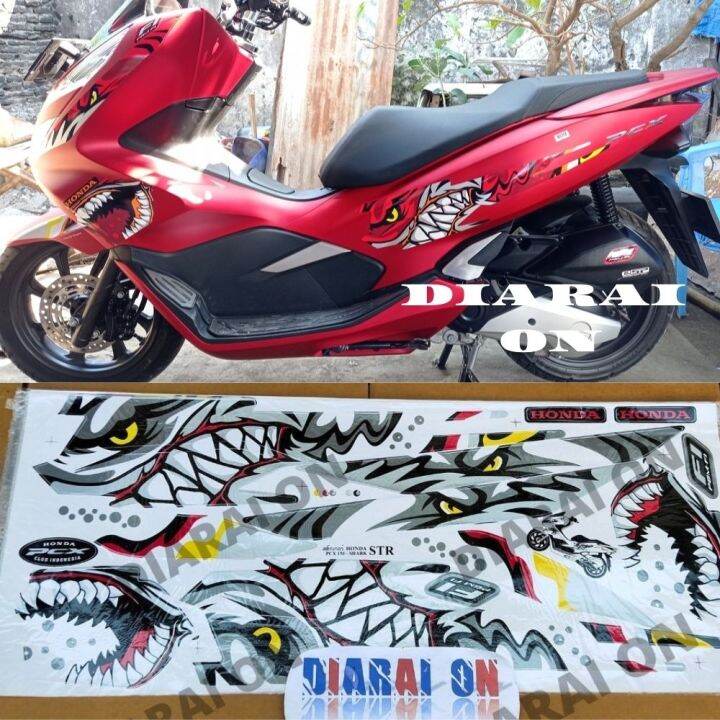 striping Sticker Variasi motor PCX 150 stiker motor PCX Shark Decal PCX ...
