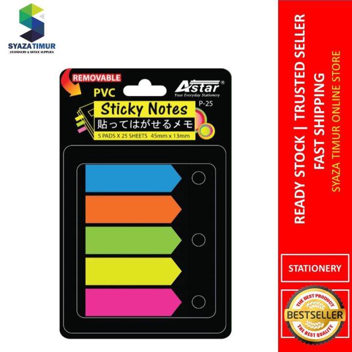 [ST-GR MY] Astar PVC Sticky Note P25 45mm x 13mm | Lazada