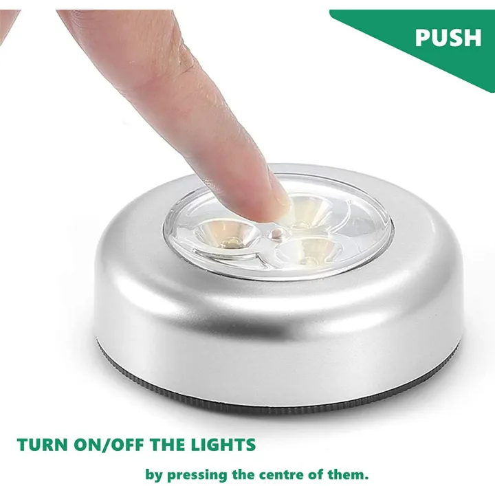 Cordless Tap Touch Light Sticky LED Battery-Powered Push Night Light ...