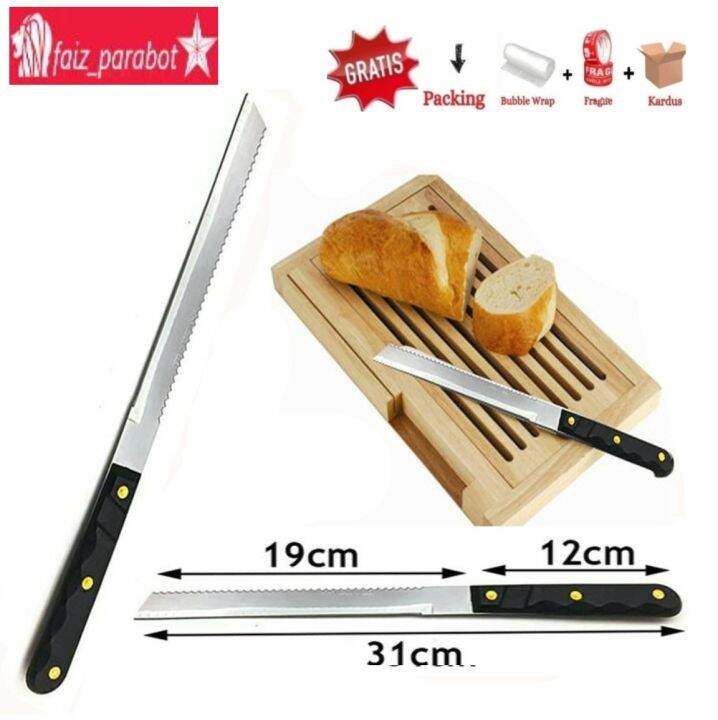 Pisau Panjang Untuk Potong Roti Tawar Bakar Bolu Kue Tart Stainless ...