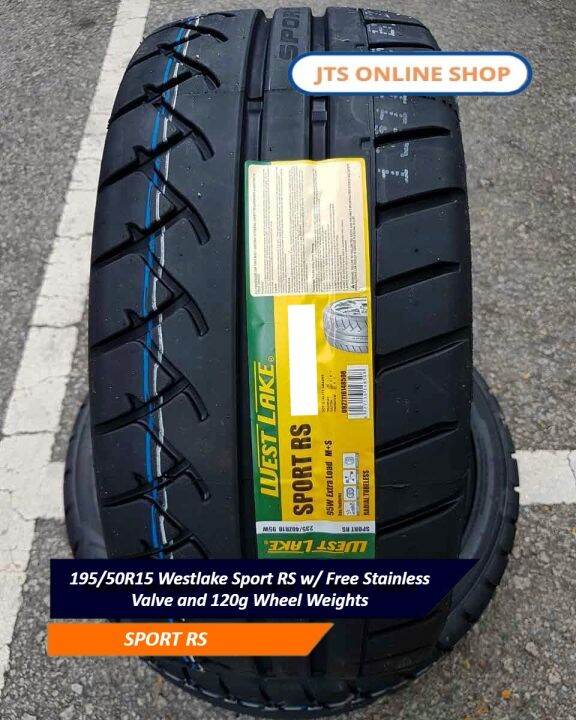 Westlake Sport RS 195/50R15 Westlake w/ Free Stainless Valve and 120g ...