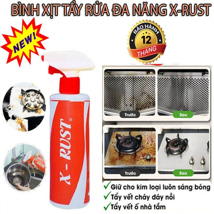 Chai Xịt Tẩy Rửa Bếp X - Rust Tẩy Sạch Các Vết Bẩn Vết Dơ Dầu Mỡ, đánh ...