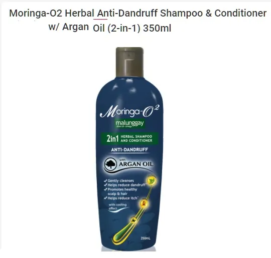 Moringa-O2 Herbal Anti-Dandruff Shampoo & Conditioner w/ Argan Oil (2 ...