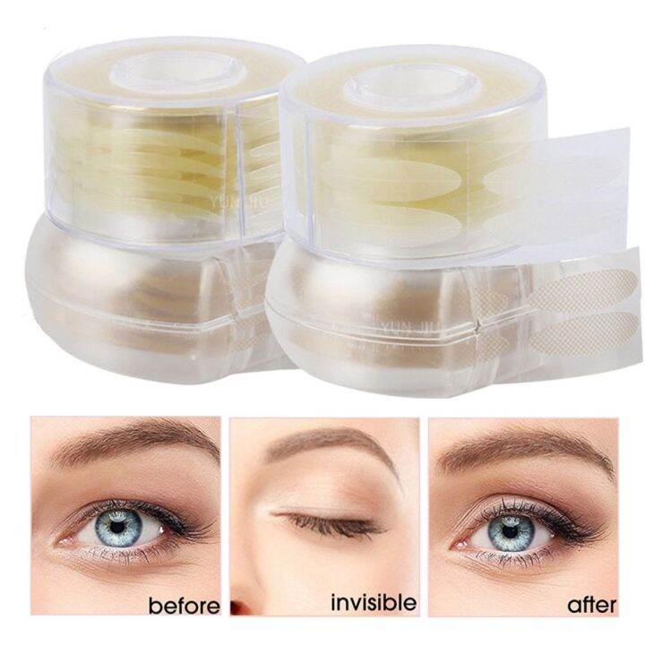 เทปผ้าปิดตาสองชั้นแบบ Peralatan Rias ตาข่ายชนิดโปร่งใสกันน้ำระบายอากาศได้ดี Y2K2ชนิดมีกาวในตัว ...