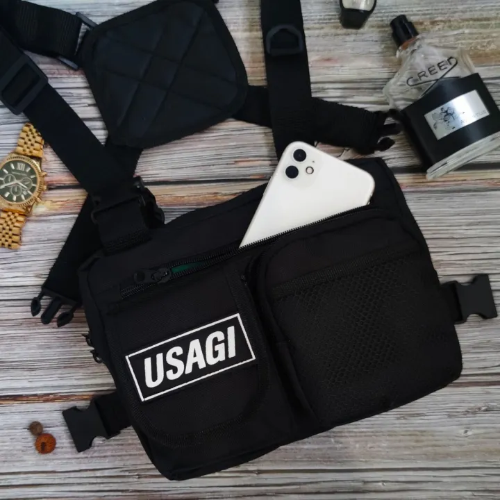 ♂USAGI Chest Rig Tactical Front Motorcycle Multi Purpose Bag With Net ...