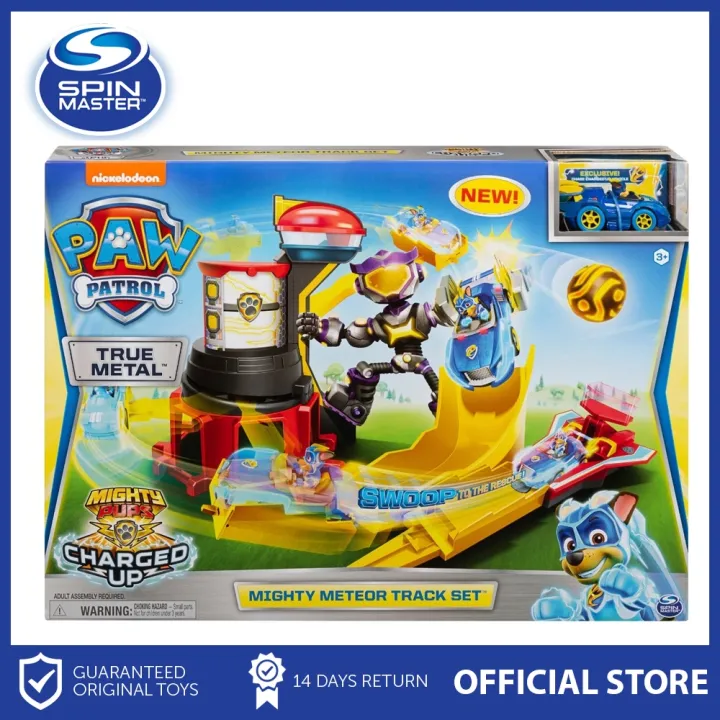PAW Patrol Mighty Pups Charged Up Mighty Meteor TrackSet Playset ...