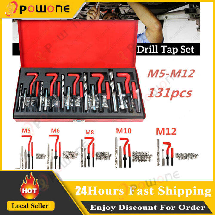 131Pcs Engine Block Restoring Damaged Thread Repair Tool Kit M5 M6 M8 ...