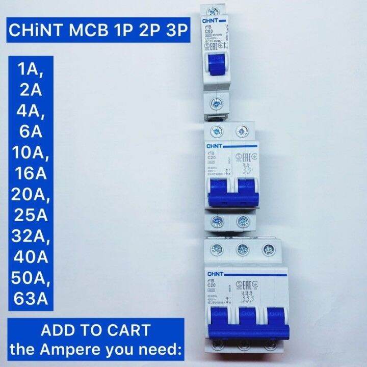 Special price 】 CHINT MINI BREAKER MCB 1POLE/2POLE/3POLE 4.5KA 400VAC ...