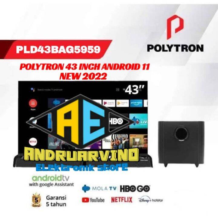 Polytron Led TV Android 11 43 Inch Pld 43BAG5959/43BAG9953E Cinemax Soundbar New 2022 | Lazada ...