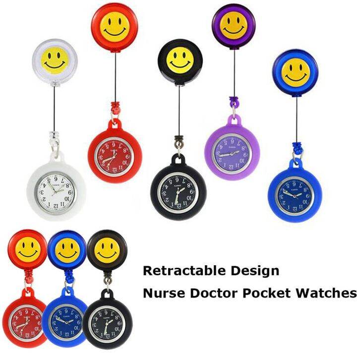 【COD】Women Men Quartz Analog Cute Clip Nursing Fob Retractable Watch ...