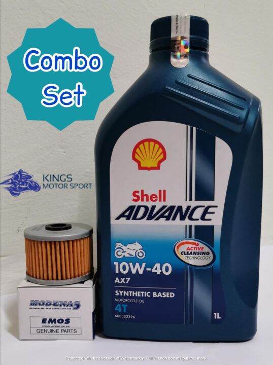 [COMBO SET] SHELL ADVANCE 4T AX7 10W-40+ [ORIGINAL] MODENAS OIL FILTER (MODENAS KRISS) | Lazada